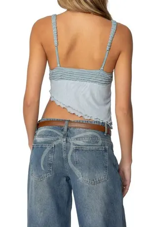 EDIKTED Asymmetric Ruffle Camisole - Light-blue