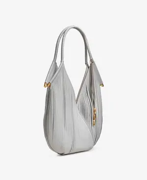 Donna Karan New York Baldwin Lasercut Shoulder Bag With Fringe And Gold-tone Hardware - Zinc