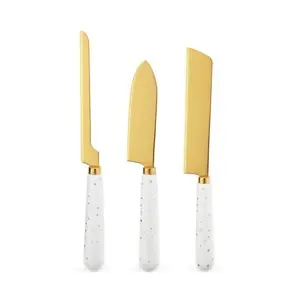 TWINE Starlight Cheese Knife Set Of 3 - White
