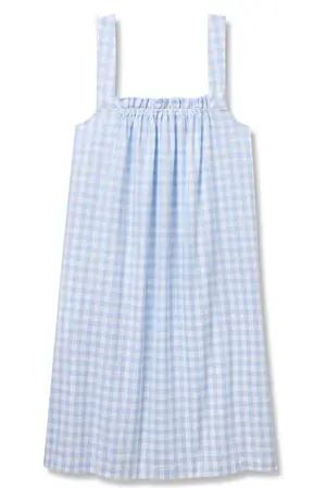 PETITE PLUME Annabelle Gingham Brushed Cotton Twill Nightgown