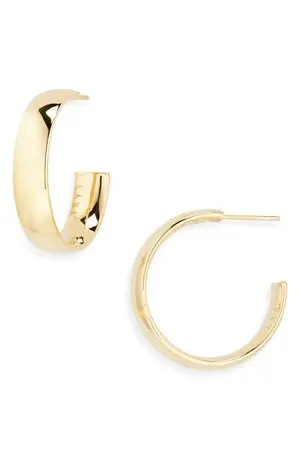 Lana Jewelry 14k Gold Curved Hoop Earrings - Yellow