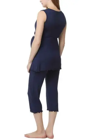KIMI + KAI Penny Maternity/nursing Pajamas Set - Navy