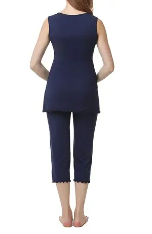 KIMI + KAI Penny Maternity/nursing Pajamas Set - Navy