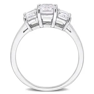 JULIANNA B. Emerald Cut Moissanite 3-stone Ring