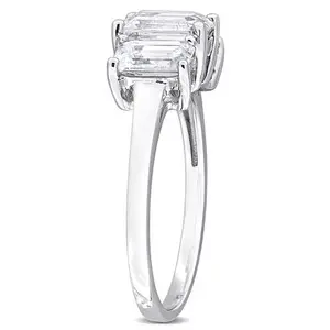 JULIANNA B. Emerald Cut Moissanite 3-stone Ring