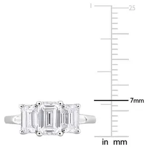 JULIANNA B. Emerald Cut Moissanite 3-stone Ring