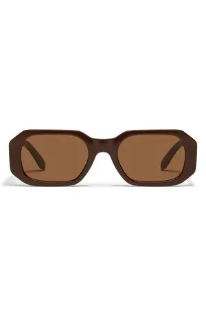 Quay Hyped Up 38mm Square Sunglasses - Chocolate/brown
