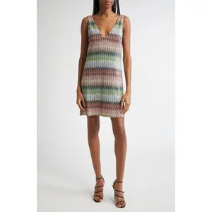 Missoni Metallic Zigzag Knit Minidress