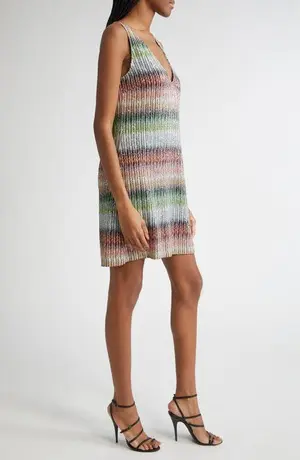 Missoni Metallic Zigzag Knit Minidress