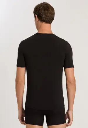 Hanro Natural Function Tencel™ And Cotton Fitted Crew Neck T-shirt - Deep Black