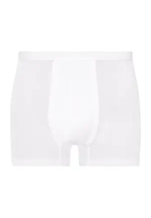 Hanro Cotton Pure Cotton Boxer Brief With Fly - White
