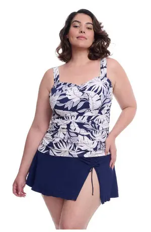 GOTTEX Malaya Tankini Swim Top - Navy/wh