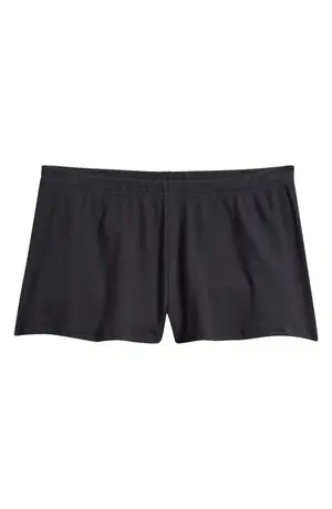 SKIMS Stretch Cotton Rib Loose Shorts - Soot