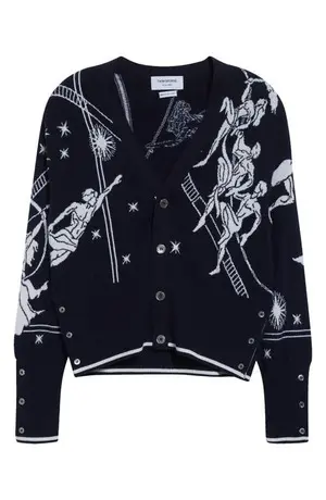 Thom Browne Olympic Constellation Cashmere Cardigan