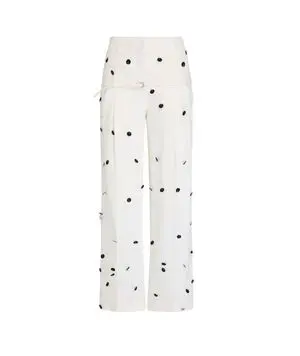Jacquemus Criollo Brodé Polkadot Wide-leg Canvas Pants