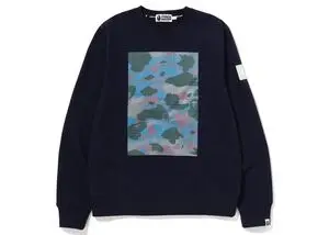 A BATHING APE Grid Camo Crewneck Sweatshirt