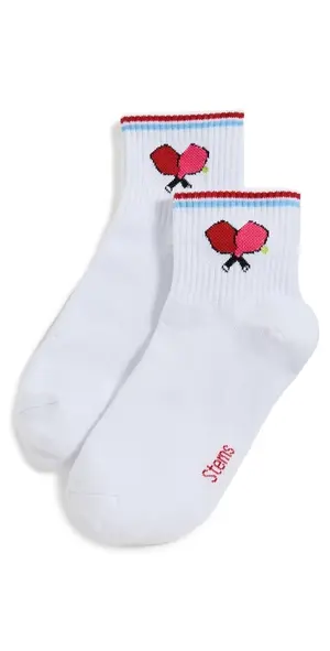 STEMS Pickleball Ankle Socks - Red