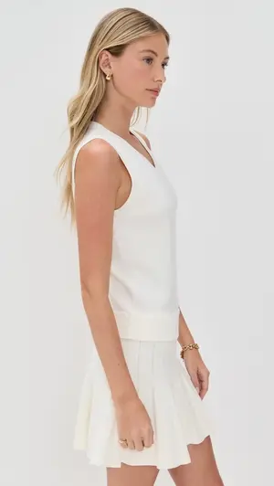 Reformation Blair Cotton Sweater Dress In Fior Di Latte - 30% Off |  Editorialist
