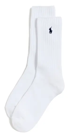 Polo Ralph Lauren Cotton Rib Crew Socks - White