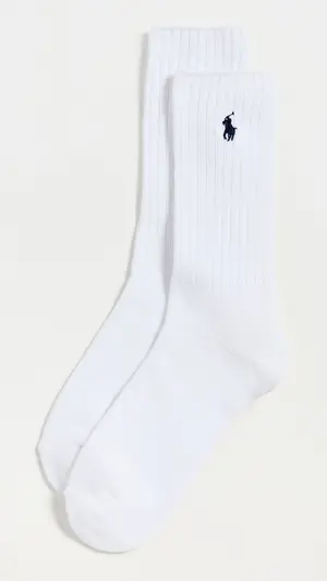 Polo Ralph Lauren Cotton Rib Crew Socks - White