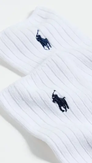 Polo Ralph Lauren Cotton Rib Crew Socks - White