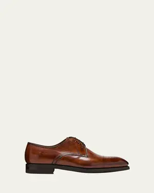 Bontoni Umberto Cap-toe Derby Shoes - Cognac