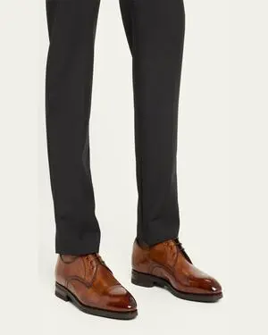 Bontoni Umberto Cap-toe Derby Shoes - Cognac