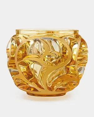 Lalique Tourbillions Crystal Vase - Amber