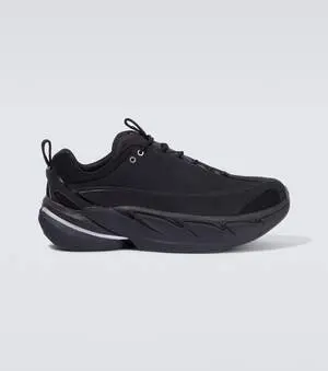 Hoka One One Elevon X Leather-trimmed Sneakers - Black