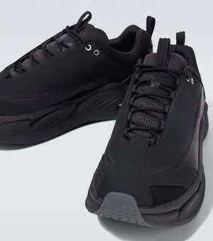 Hoka One One Elevon X Leather-trimmed Sneakers - Black