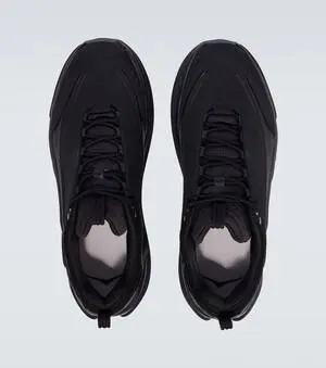 Hoka One One Elevon X Leather-trimmed Sneakers - Black
