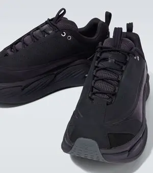 Hoka One One Elevon X Leather-trimmed Sneakers - Black