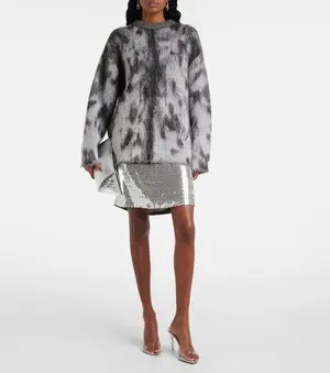 Amina Muaddi Alexa Glass 95 Mules - Transparent