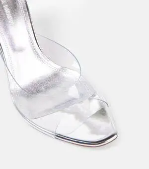 Amina Muaddi Alexa Glass 95 Mules - Transparent