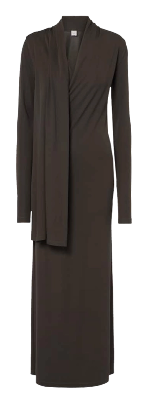 TOTEME Maxi Dress With Scarf Detail - Grey
