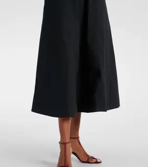 Veronica Beard Delise Striped Cotton-blend Midi Dress - Black