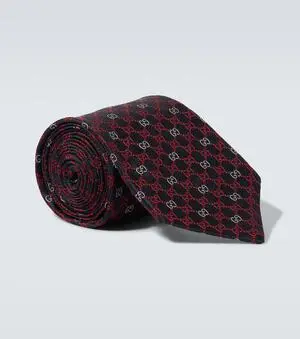Gucci Gucci GG Jacquard Silk Neck Tie Multicoloured