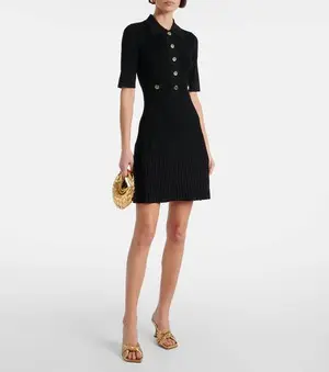 Veronica Beard Lauper Ribbed-knit Polo Shirt Dress