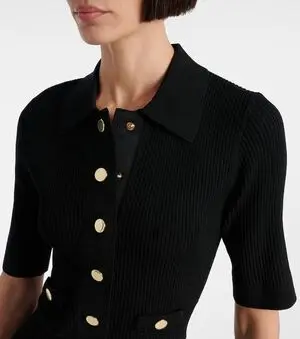Veronica Beard Lauper Ribbed-knit Polo Shirt Dress