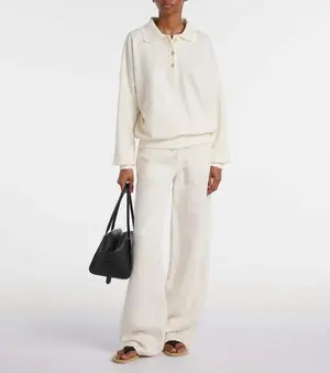 THE ROW Corzas Cotton And Cashmere Polo Sweater - White