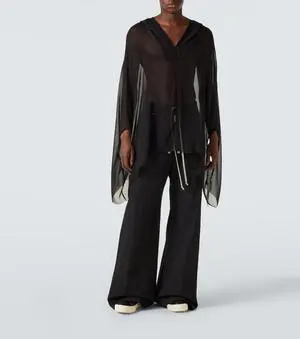 Rick Owens Hooded Silk Top
