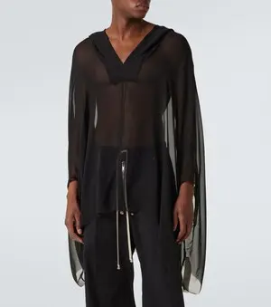 Rick Owens Hooded Silk Top