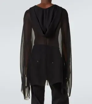 Rick Owens Hooded Silk Top