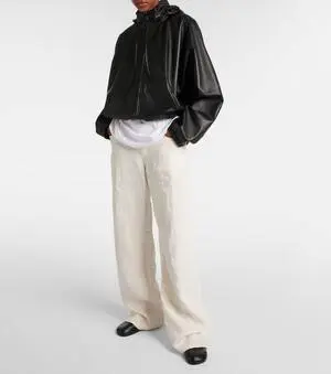 THE ROW Hugh Leather Slip-on Shoes - Black
