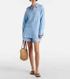 Heidi Klein Linen Shorts - Blue