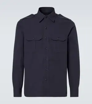TOM FORD Cotton And Silk Poplin Shirt - Blue
