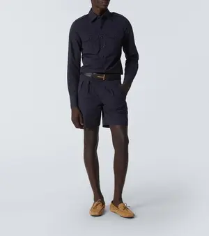 TOM FORD Cotton And Silk Poplin Shirt - Blue