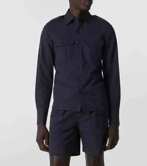 TOM FORD Cotton And Silk Poplin Shirt - Blue