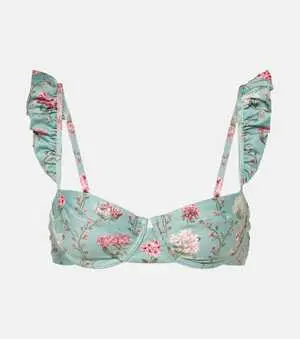 Agua Bendita Kiwi Floral Bikini Top - Multicoloured
