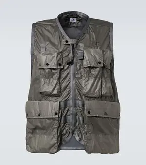 C.p. Company Button Detailed Vests For Men
